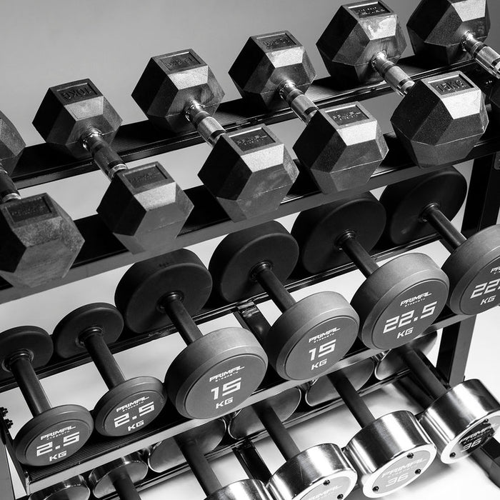 Primal Personal Series Compact 3-Tier Boxed Dumbbell Rack — Best Gym ...
