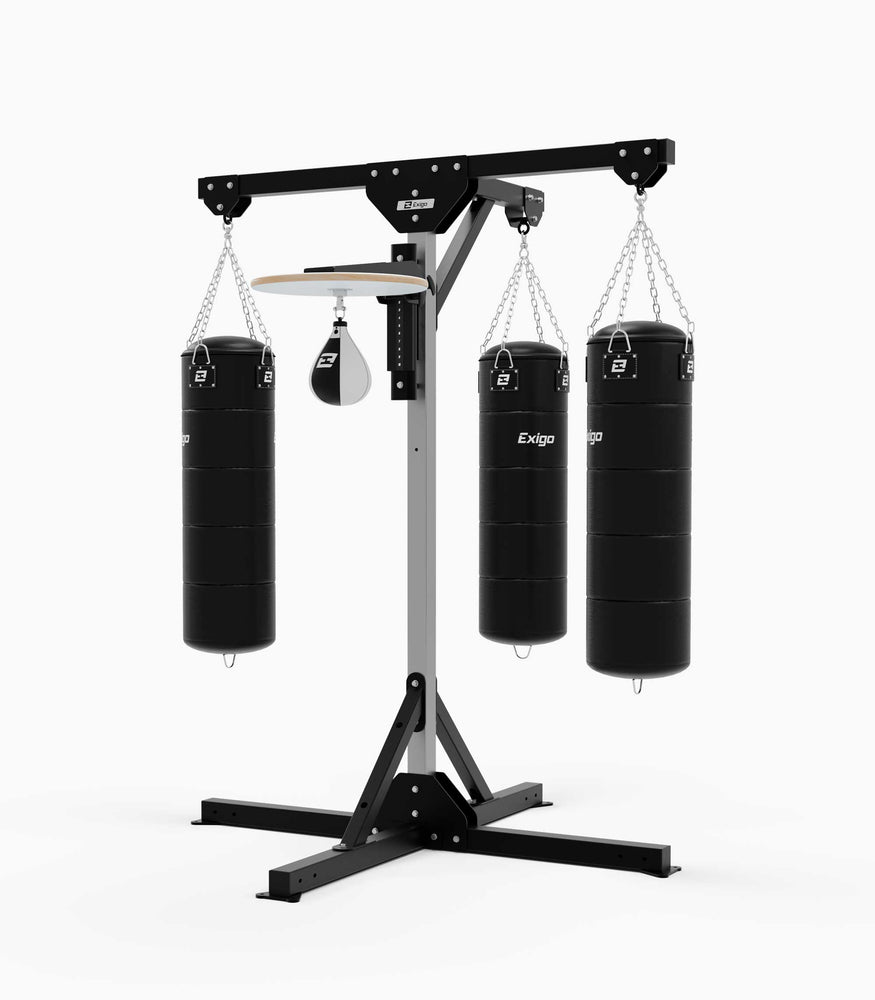 Exigo 4 Station Punch Bag Frame with Speedball — Best Gym Equipment